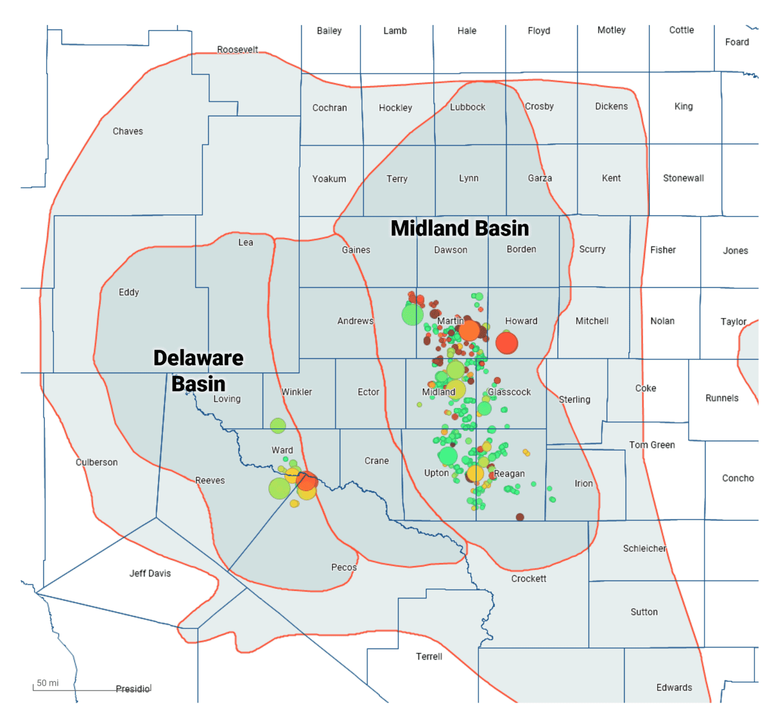 Pioneer's Gas Flaring - Midland Basin vs. Delaware